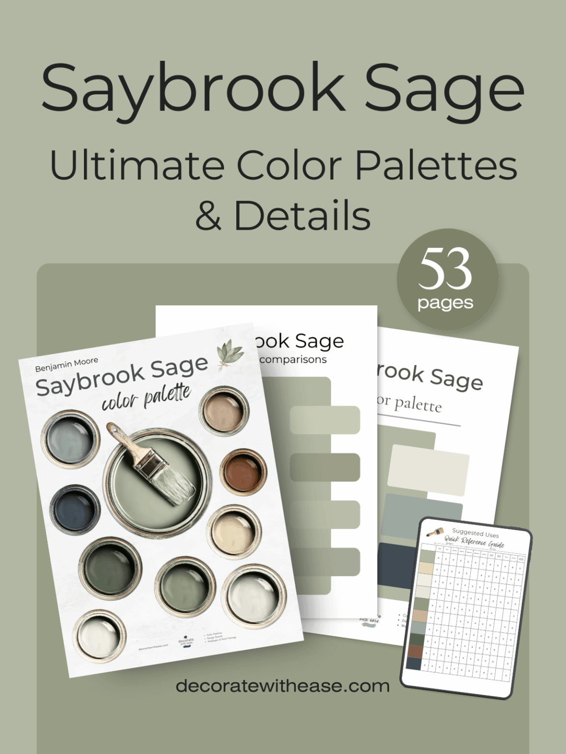 Benjamin Moore Saybrook Sage Paint Color Review and Coordinating Colors ...